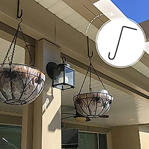 POKUULA 12Pcs Powder Coated Steel Hooks Hanger for Solid Roof Non-Insulated Patio Cover Fits for String Lighting and Lightweight Decorations 3*8 Inch (Black)