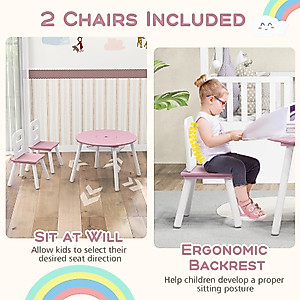 Costzon Kids Table and Chair Set, Wood Activity Table w/Center Mesh Storage, Children Furniture Gift for Boys & Girls, Ideal for Arts, Crafts, Snack Time, Homework, Toddler Table and Chair Set (Pink)