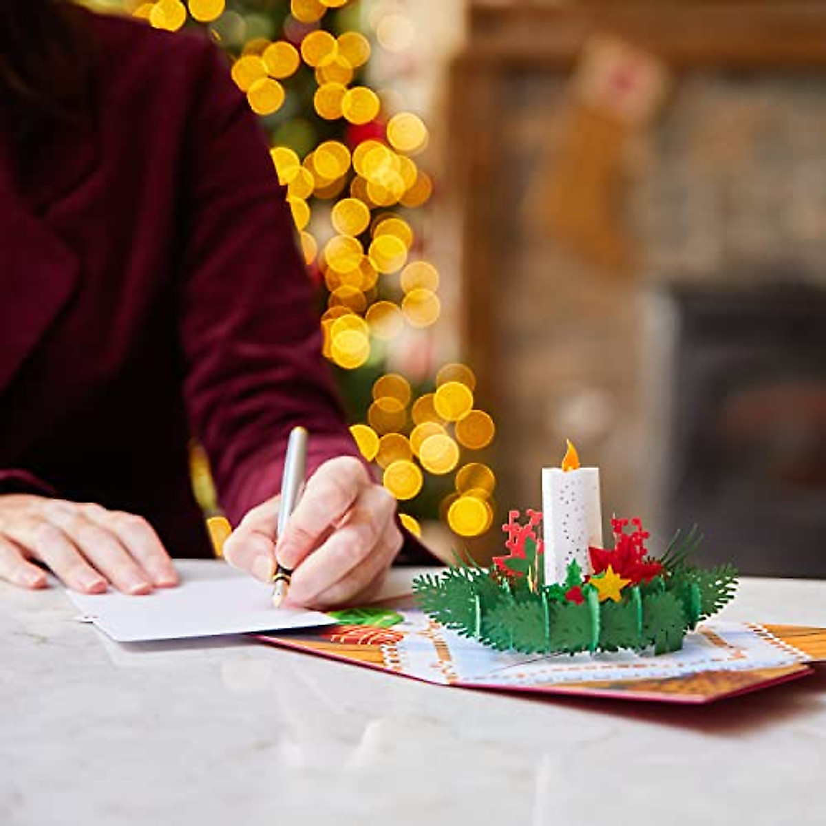 Lovepop Christmas Candle Pop Up Card, 5x7-3D Greeting Card, Pop Up Christmas Cards, Kids Christmas Card, 3D Holiday Card, Winter Cards