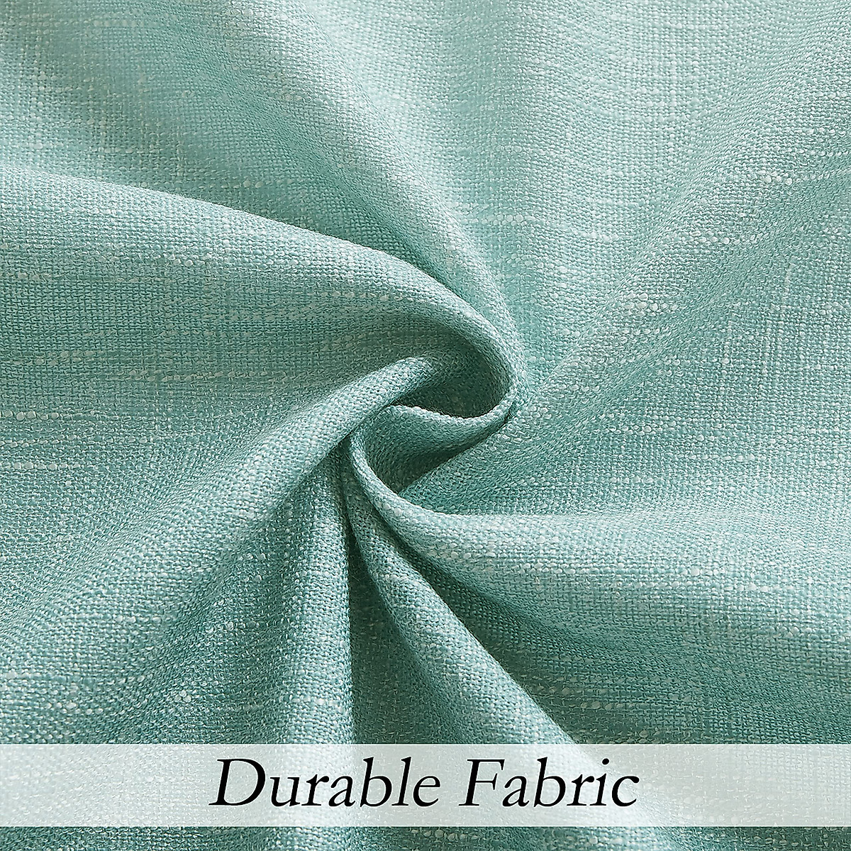 Central Park Ombre Semi Sheer Window Curtain Panel Linen Gradient Print on Rayon Blend Fabric Drapery Treatments for Living Room/Bedroom, Cream White to Aqua Blue, 40" x 84", Set of 2