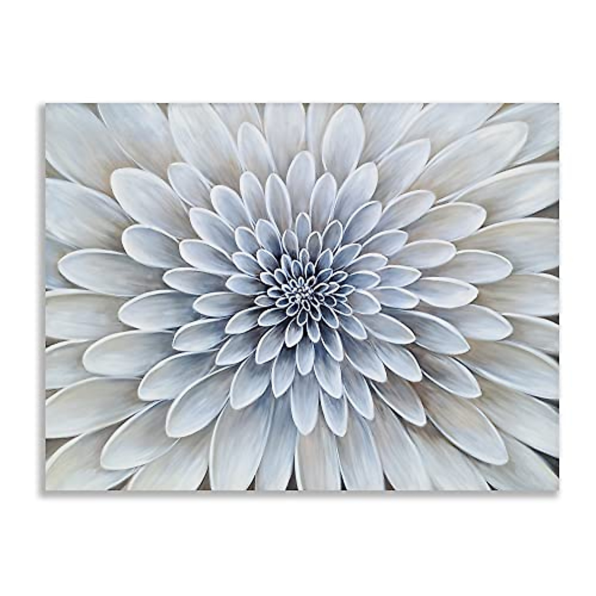 SYGALLERIER Floral Canvas Wall Art with Textured Modern Abstract White Flower Paintings Aesthetic Pictures Artwork for Living Room Bedroom Bathroom Decor