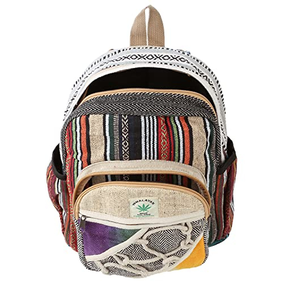 Small 13" cotton and hemp backpack, nepali backpack, himalayan backpack, Small 13" bag (BAG-008-SM)