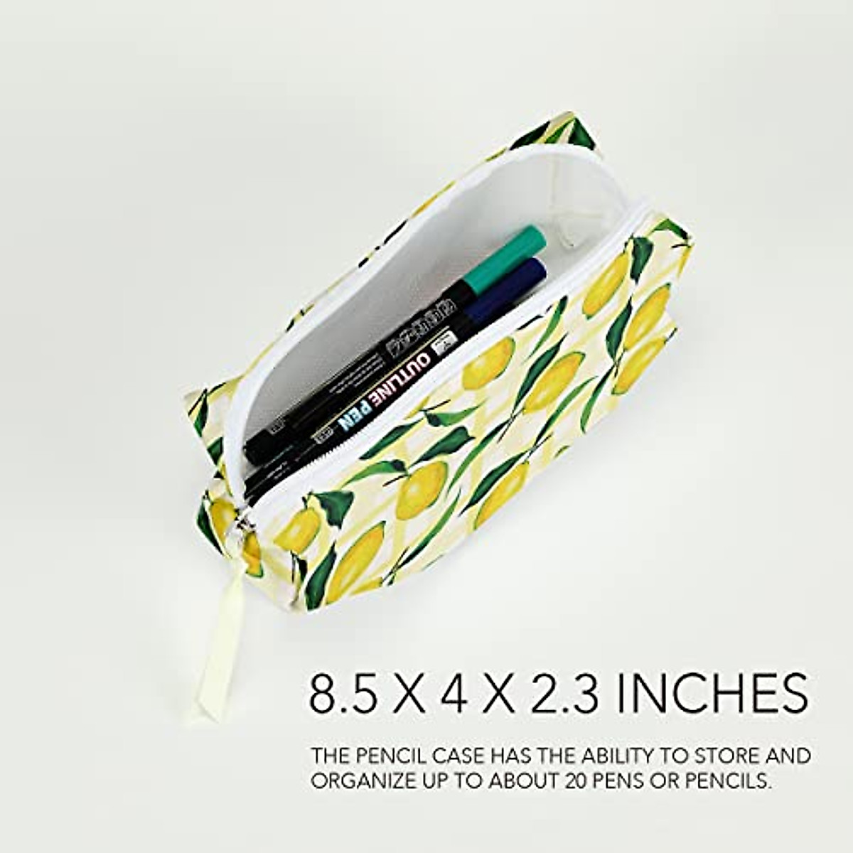 Pencil Pouch Pencil Case Pencil Bag Pen Case Pouch Box Organizer for Teen Girls Boys School Students Men Women Waterproof Zipper Pouch for Office Supplies Makeup, Lemon Décor Lemon Party Decorations