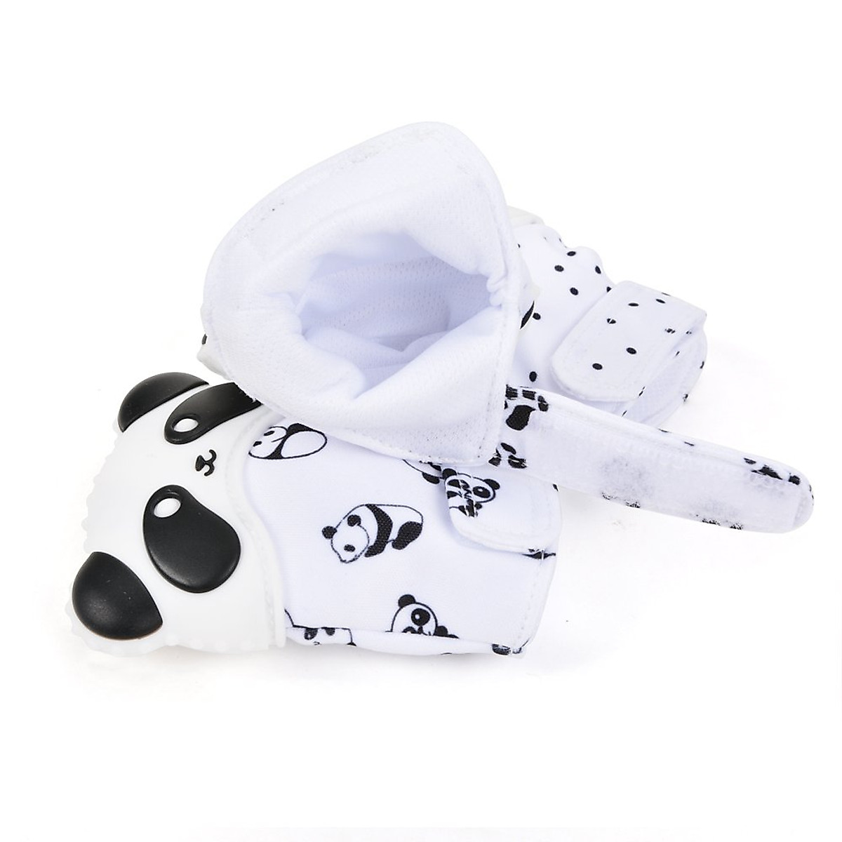 Silicone Baby Teether Teething Panda Mitten Glove Palm Thumb Chewable Toy Newborn Nursing BPA Free(paw)