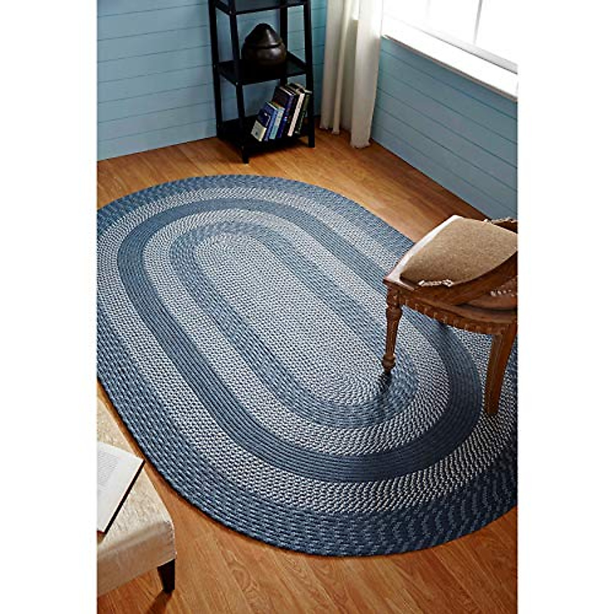 Better Trends Newport Braid Collection is Durable and Stain Resistant Reversible Indoor Utility Rug 100% Polypropylene in Vibrant Colors, 22" x 40" Oval, Tan