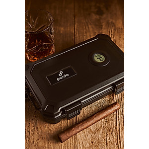 Pardo Cigar Humidors with Humidor Hygrometer - Holds up to 5 Cigars - Airtight, Waterproof, Sturdy & Durable Travel Humidor Cigar Box - Cigar Case & Cigar Boxes Ideal as Gifts for Men