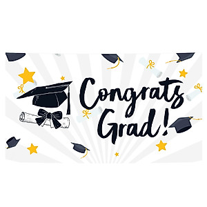 Graduation Banner 2022 - Graduation Decorations 2022 - Graduation Party Supplies 2022 - Large 71” x 40” Graduation Backdrop 2022 Decor - Congrats Grad Banners Yard Sign - Car Decorations for Parade