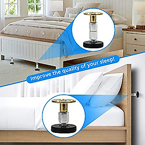 4 pcs Headboard Stoppers for Wall by Frame Atlas, 27-90mm Adjustable Bed Frame Anti-Shake Tool with 4 Stickers and 8 Screws, Easy to Install Bed Stoppers