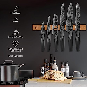 Knife Set, 6 Piece Kitchen Knife Set, High Carbon German Stainless Steel Knives Set, Non-stick Coating, Ultra Sharp, Dishwasher Safe