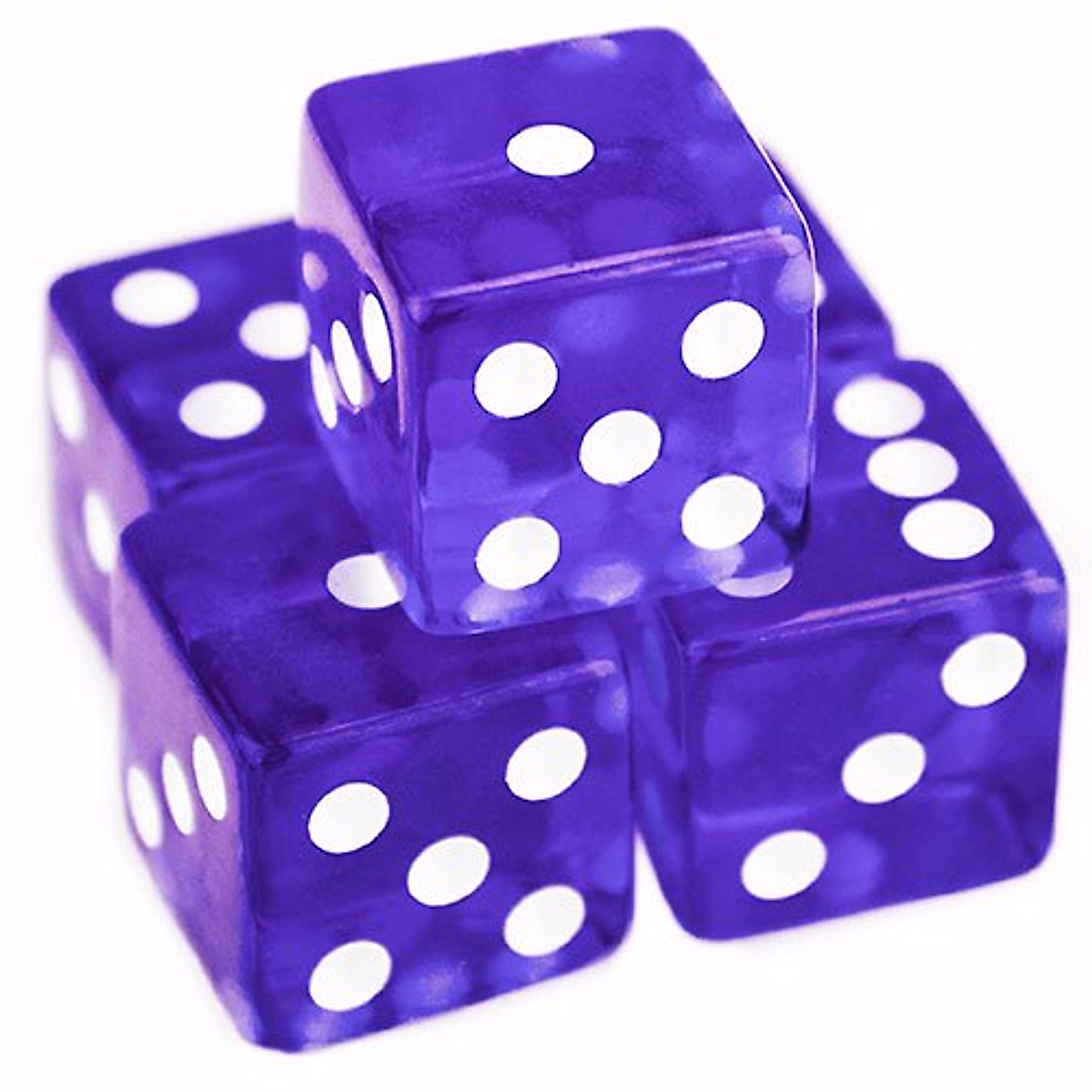 BBG Set of 10 Translucent 19mm Casino/Game Dice - Great for Most Games! (Purple)