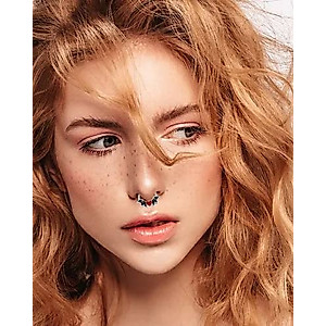 Nose Rings Hoop, 316L Surgical Steel 18G Hypoallergenic Nose Rings Septum Cartilage Hoop Earring Conch Piercing Jewelry for Women, Diameter 10mm, Bat, skull, Stainless Steel zinc alloy, no gemstone
