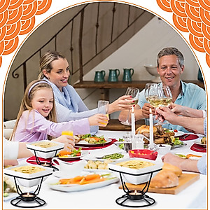 Tandefio 40 Pcs Butter Warmers for Seafood 8 Set 7oz Ceramic Butter Warmers with 32 Tea Light Candles Food Warmer Candle for Fondue Chocolate Cheese Dishwasher Microwave Oven Safe