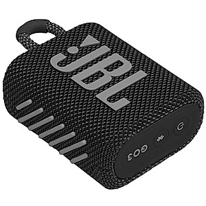 JBL GO 3 Waterproof Ultra Portable Bluetooth Speaker Bundle with gSport Deluxe Hardshell Case (Black)