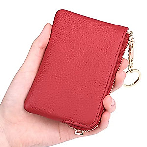 SENDEFN Coin Purse for Women, Genuine Leather Coin Purse Key Chain for Women, Coin Pouch Change Purse
