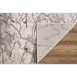 Ladole Rugs Modern Jute Backing Boundless Rustic Area Rug - Durable Home Decor 3x5 Carpet for Living Room, Bedroom, Patio, Balcony, and Office - Ivory, 4x6 (3'11" x 5'3", 120cm x 160cm)