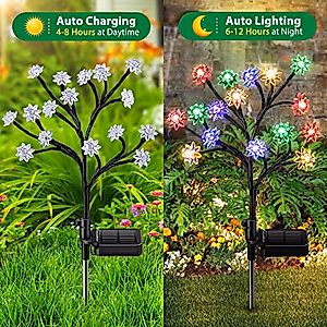 ENSLI Solar Lights Outdoor Garden Decorative, 4 Pack Upgraded Solar Garden Lights Outdoor Waterproof Landscape Lights, Solar Outdoor Lights Solar Flower Lights for Garden, Patio, Yard Decor