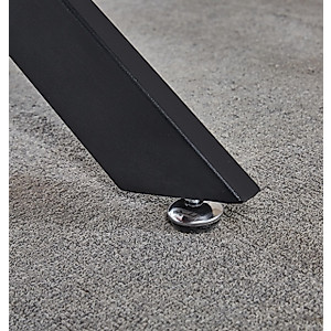 Mid-Century Dining Table for 6 People,63" Dining Room Table,Farmhouse Kitchen Table with Walnut Printed Wooden Table,Modern Dining Room Table with Black Metal Legs