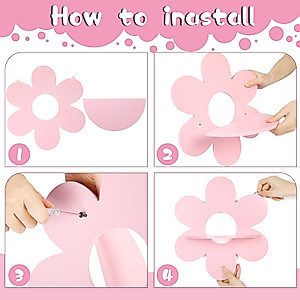 Soaoo 3 Pcs Daisy Wall Shelf Wooden Boho Daisy Shelf Hanging Display Daisy Decor Shelf for Baby Nursery Living Room Bathroom Bedroom