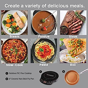 Nuwave PIC Flex Compact, Portable, Powerful Induction Cooktop With 9-inch Duralon Healthy Ceramic Non-Stick Fry Pan