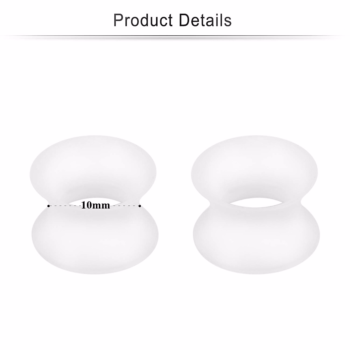 Cisyozi 00G Plugs Gauges Tunnels Earrings Ultra Thin Silicone Plastic Ear Skin Flexible Flesh Clear Tunnel Expander Stretching Gauge Earlets Plugs Gauges Kit Earlets Retainer for Women Men 00G(10mm)