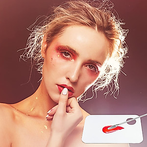 2PCS Acrylic Cosmetic Palette with 2PCS Spatula Tool,Makeup Palette Mixing Tray Apply for Foundation Eye Shadow Lipsticks Nail Art Professional Pigment Blending