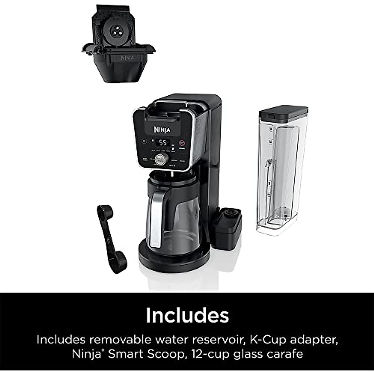 Ninja CFP201 DualBrew 12-Cup Drip Single-Serve Coffee Maker (Renewed) Bundle with Premium 2 YR CPS Enhanced Protection Pack