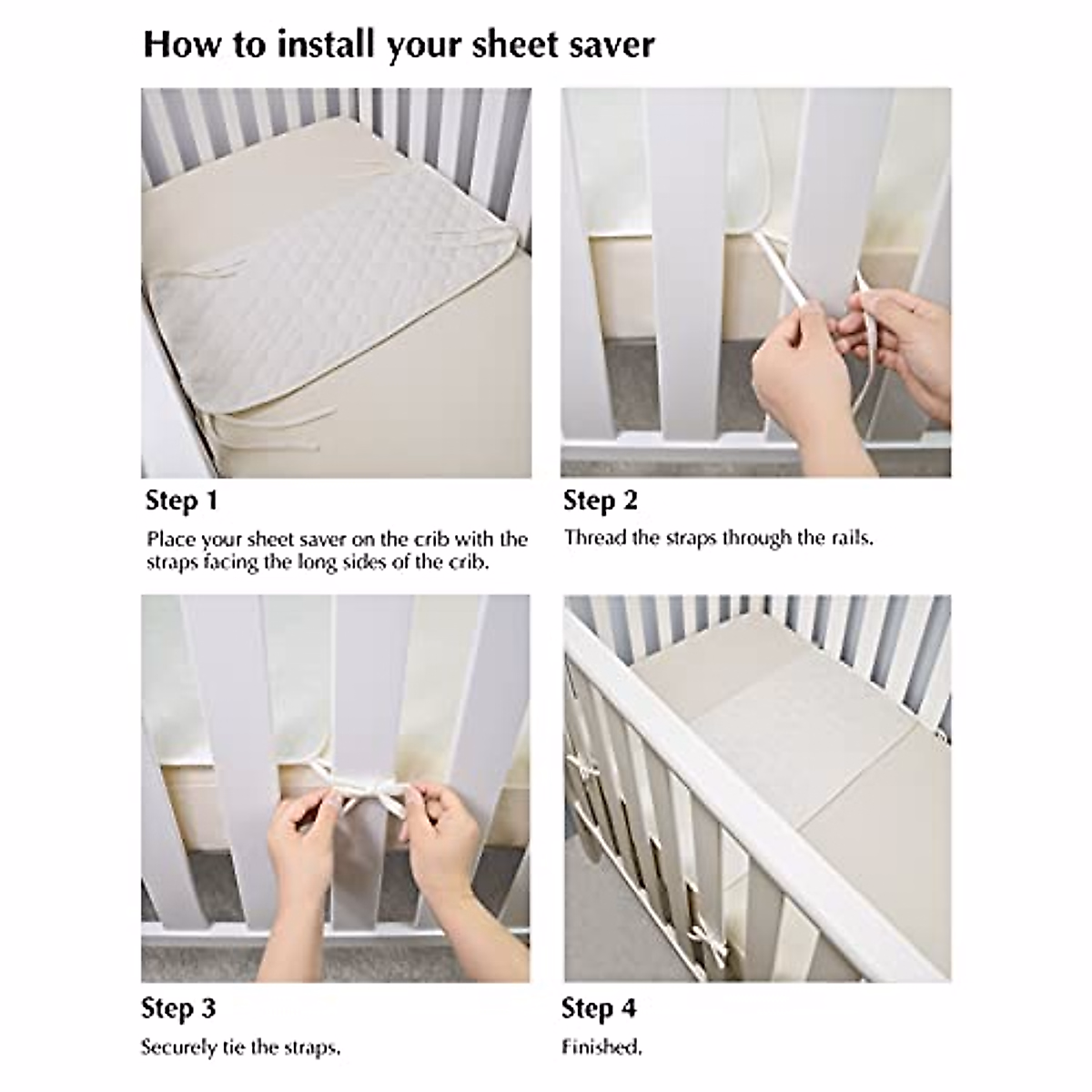 TL Care Waterproof Quilted Sheet Saver Cover Made with Organic Cotton Top Layer, Natural Color, 2 Pack