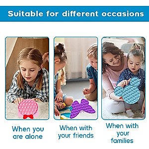 3 Pack Push Bubble Popping Sensory Fidget Toys Set, Special Needs Silicone Stress Reliever Squeeze Toy for School Home Office, Good for Kids Adults Friends Family(Animals Group A-3 Pack)