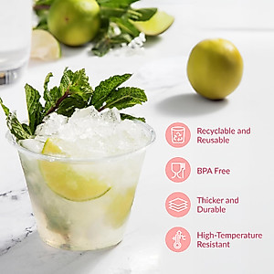 250 Clear Plastic Cups | 9 oz Plastic Cups | Clear Disposable Cups | PET Clear Cups | Plastic Water Cup | Plastic Wine Glasses | Clear Plastic Party Cups | Bulk Plastic Tumblers