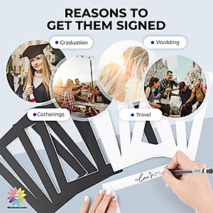 Mat Board Center, 10 Pack Pre-Cut 8x10 Picture Mats for 4x6 Photos/Prints - Acid Free, Bevel Cut, White Core, 4-Ply Thickness (White & Black)