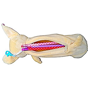 AM Landen Super Cute Soft Plush Chihuahua Cosmetic Makeup Storage Pencil Pouch