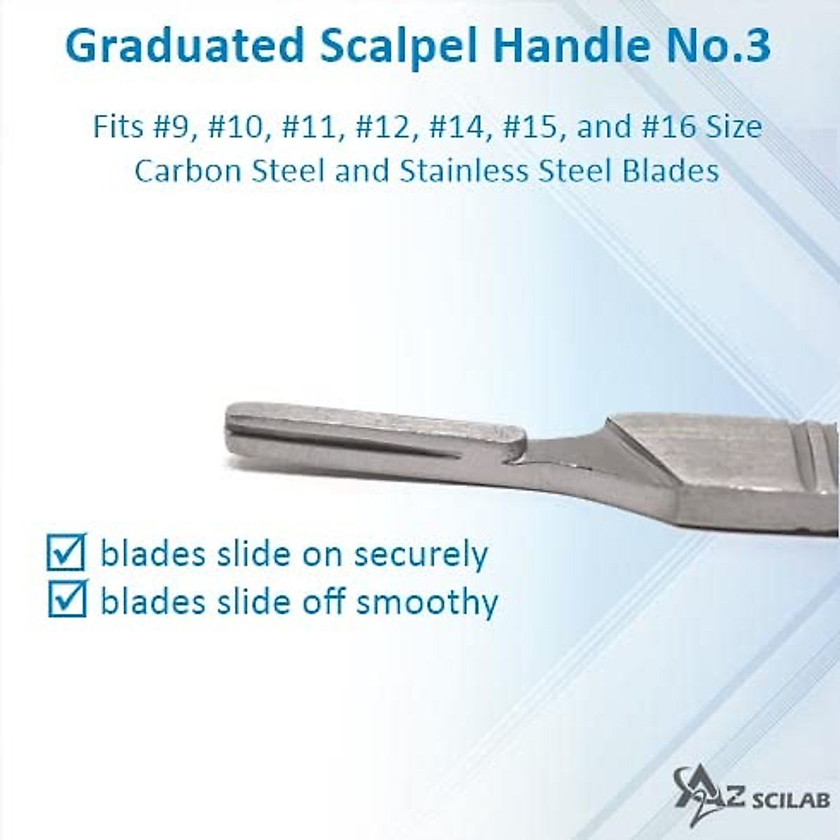Premium Quality Scalpel Graduated Handle #3, with Ruler/Scale Stainless Steel (Fits Size 9-16 Scalpel Blades)
