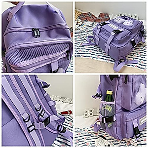 TONETYUS Kawaii Backpack with Free Coin Purse Pendant Teenager Kids Schoolbag College Student Aesthetic Bookbag Casual Daypack Outdoor (Pink), 11.42''(L) X 18.50''(H) X 4.72''(W)