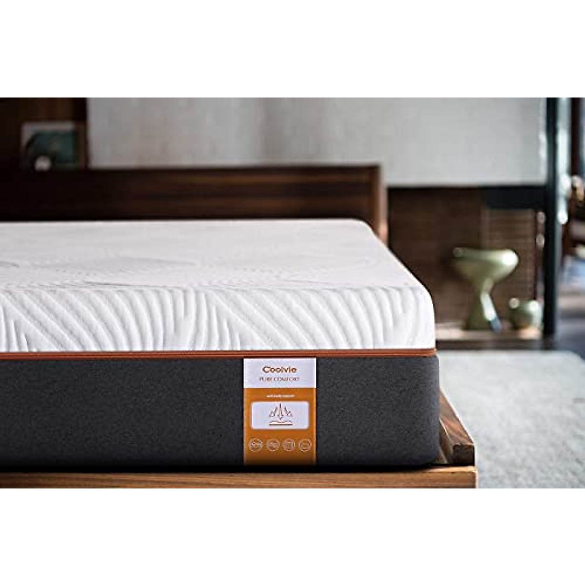 Coolvie Queen Mattress, 10 Inch Comfy Cool Memory Foam and Innerspring Hybrid Mattress, with Individually Pocket Coils, Cushioning Euro Top and Breathable Hypoallergenic Knitted Cover