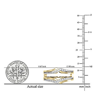 Dazzlingrock Collection 0.25 Carat (Cttw) 14K Diamond Women Wedding Enhancer Ring Guard Ring 1/4 CT, Yellow Gold, Size 7