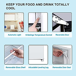 Frestec 4.5 CU' Small Refrigerator, Compact Refrigerator, Mini Fridge, Mini Fridge with Freezer, Door Swing, White (FR 450 WH)