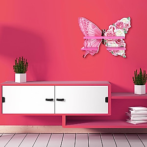Bencailor Wall Decor Shelf Bedroom Hanging Shelf Wall Mounted Shelf Wooden Floating Shelves Bathroom Decor for Girls Bedroom Nursery Gift (Butterfly)