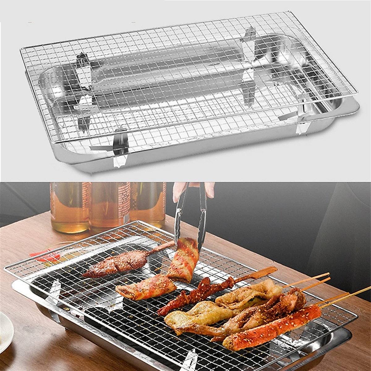 TAMYID Charcoal Grills, BBQ Disposable Barbecue Plate Household Stainless Outdoor Ovensteel Portable Barbecue Oven Barbecue Gift