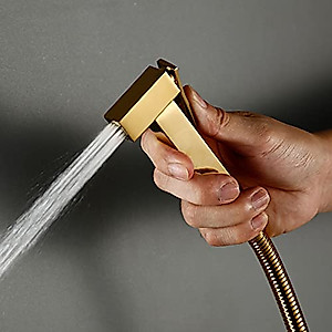 MINJING Bidet Sprayer for Toilet, Baby Cloth Diaper Sprayer, Brass Handheld Bidet Attachment for Personal Hygiene, Pet Shower, Wall Mount Bidet Faucet Gold