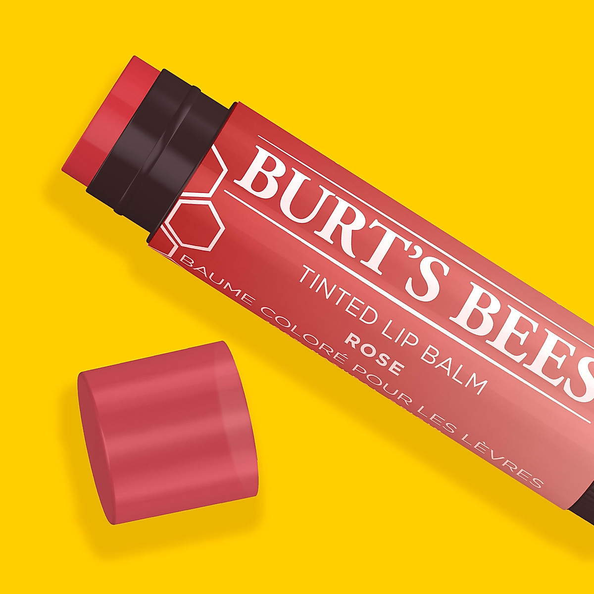 Burt's Bees 100% Natural Tinted Lip Balm, Rose with Shea Butter & Botanical Waxes, 0.15 Oz