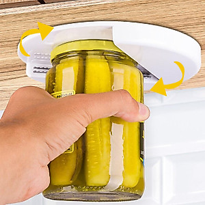 TOMEEX Off Jar Opener - Under Cabinet Jar Lid & Bottle Opener - Opens Any Size Jar - Great for Arthritis - Perfect for Seniors&Weak Hands! The installation is very convenient!