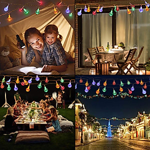 esLife RGB Globe String Lights USB Charger Fairy Lights , 50 LED Lights with Remote Control, 8 Modes Garden Lights Waterproof Indoor Outdoor Lights for Holiday, Party, Home Decoration