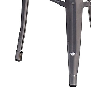 Flash Furniture Lincoln 30'' High Backless Clear Coated Metal Indoor Barstool with Square Seat