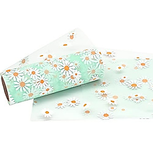 IONTACH Daisy Tulle Rolls 6 Inch by 10 Yards (30FT) Fabric Spool Tulle Ribbon for DIY Tutu Skirt Sewing Bow Wedding Decorations Craft Supplies (Aqua)