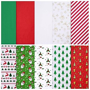 Blisstime 100 Sheets Tissue Paper, 19.7" X 13.8" Christmas Tissue Paper for Gift Bags, Xmas Tissue Paper for Gift Wrapping and DIY Gift Bags, Christmas Presents, Holiday Crafts (100)
