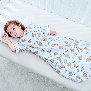 Beyond Your Thoughts 100% Cotton Toddlers Wearable Blanket Baby Sleeping Bag Spring/Autumn 2.5 Tog Up to 3' 8" Height of Child Blue Sheep