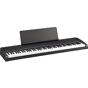 Korg B2 Portable Digital Piano with 88-Key Full Size Weighted Keyboard, Built-in Speakers, Music Stand, Sustain Pedal, and Power Supply (B2BK) (Renewed)