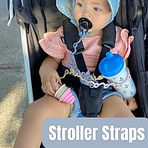 Smack Fun-Toy Straps for baby - Keep toy, bottle & pacifier Off The Floor - Great for Stroller, High Chair and Car Seat - 2-Pack(Tradewinds)