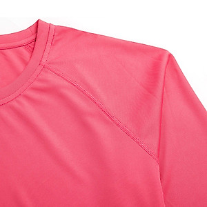 Long Sleeve Dry Fit Athletic Performance Raglan T Shirt for Women, Womens Plus Size Summer Tops Pink S
