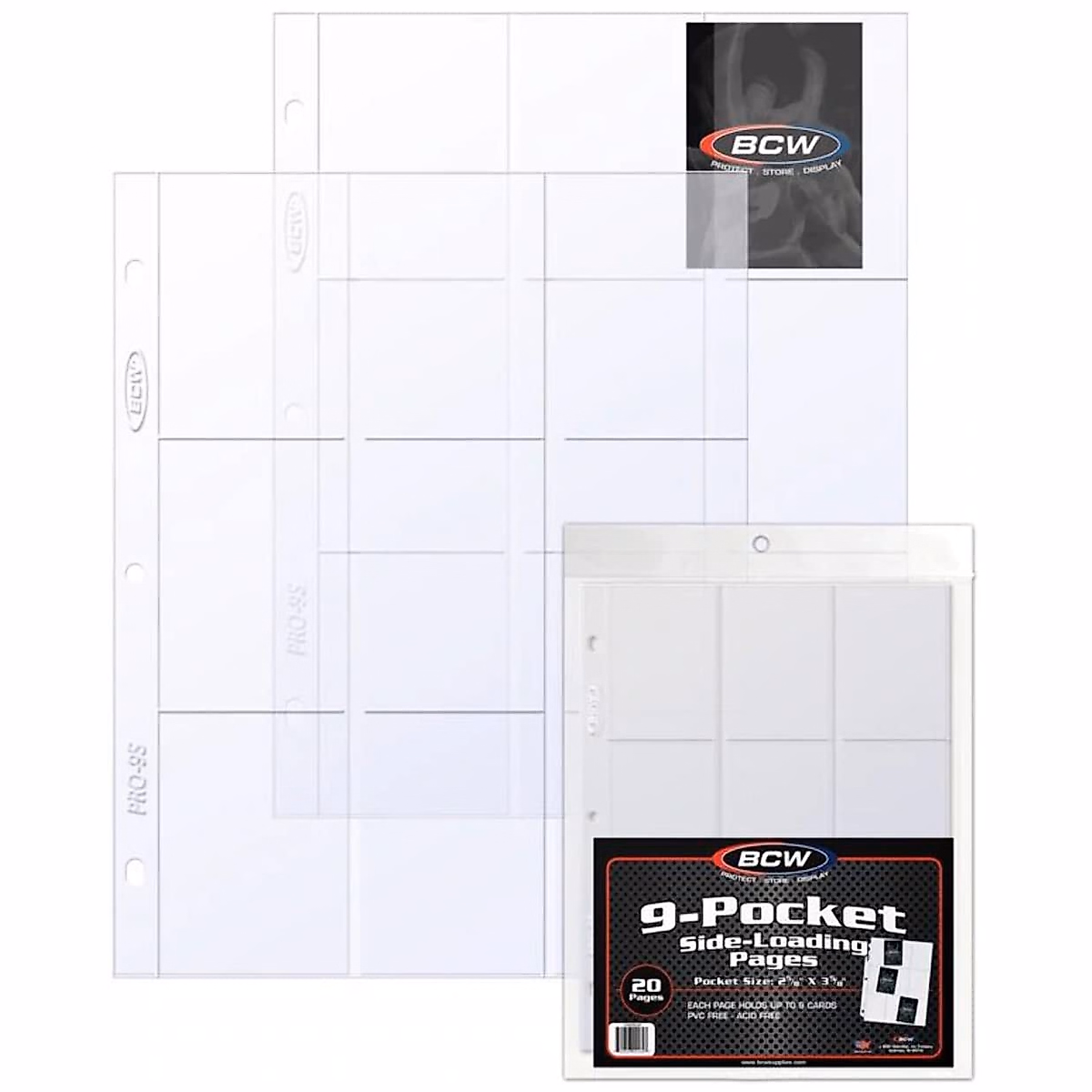 BCW 1-PRO9S-20 New Pro 9-Pocket Page - Side Load